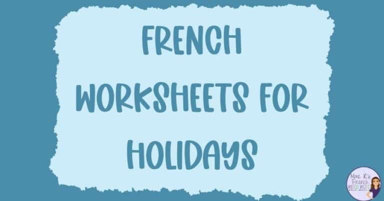 French holiday worksheets - Mme R's French Resources