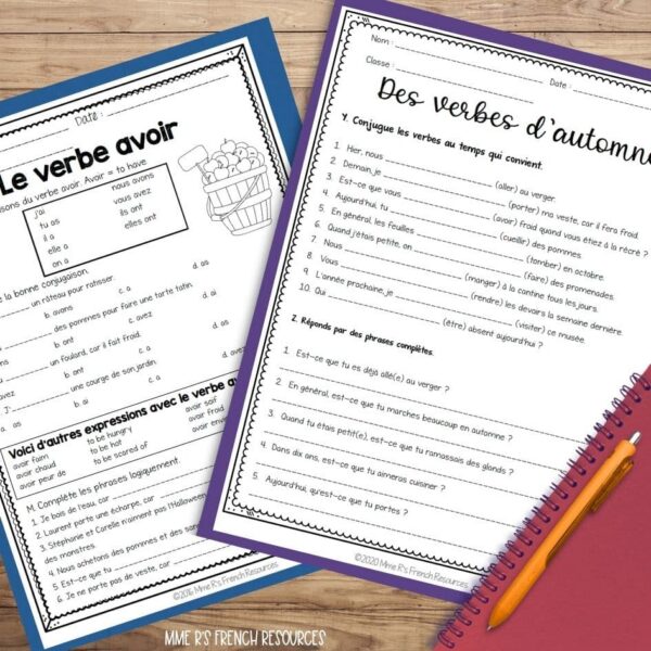 French holiday worksheets - Mme R's French Resources