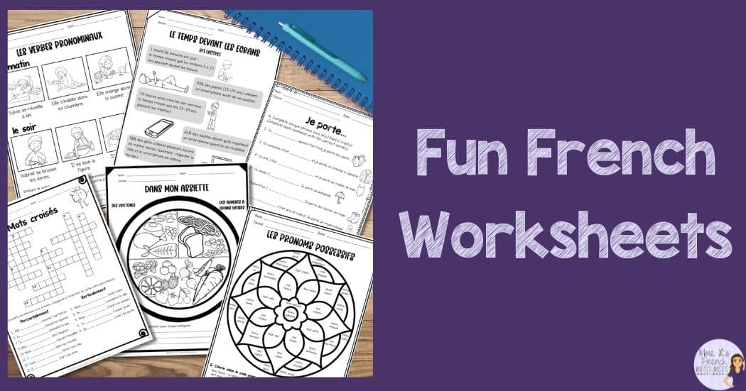 Fun French worksheets - Mme R's French Resources