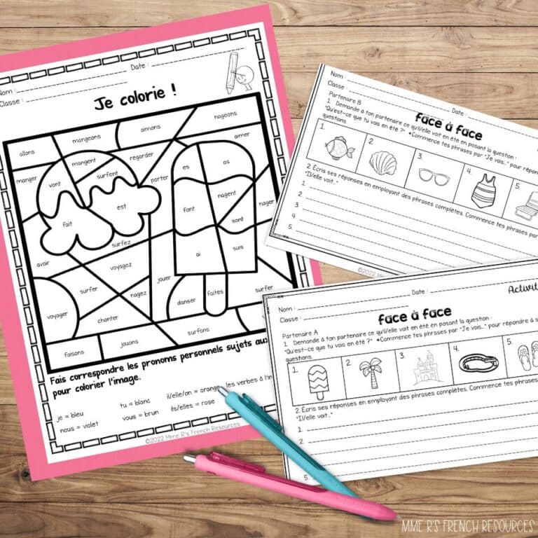 French holiday worksheets - Mme R's French Resources
