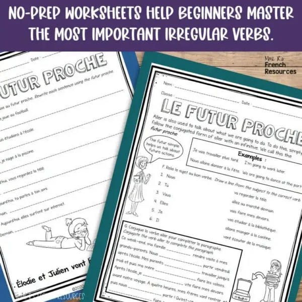 Aller worksheets for beginners: present tense - Mme R's French Resources