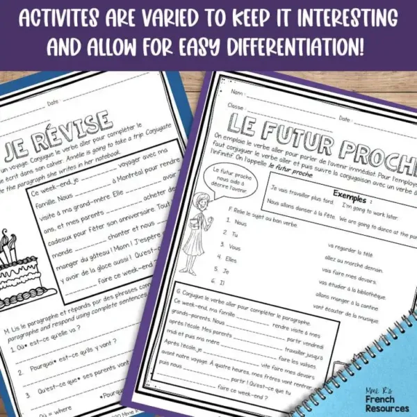Aller worksheets for beginners: present tense - Mme R's French Resources