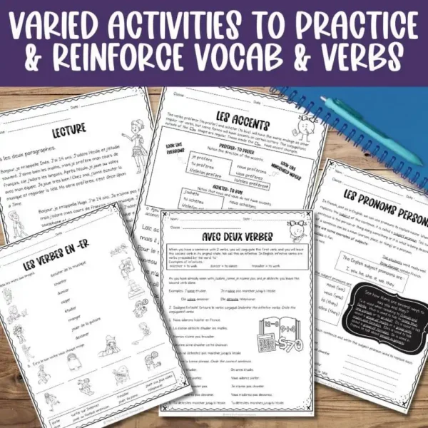 French ER verbs worksheets - Mme R's French Resources