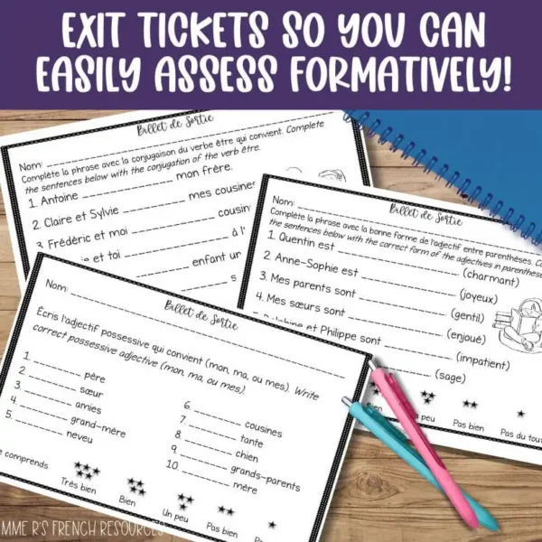 French family vocabulary worksheets - Mme R's French Resources