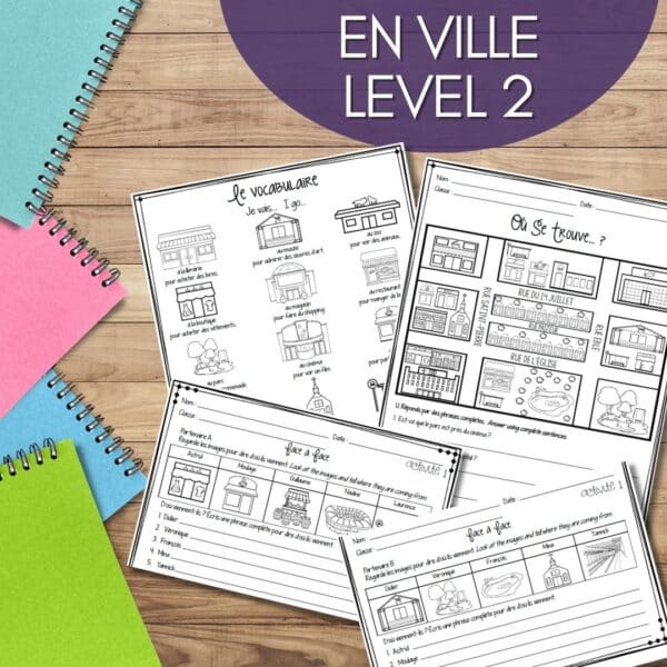 En ville French city worksheets - Mme R's French Resources