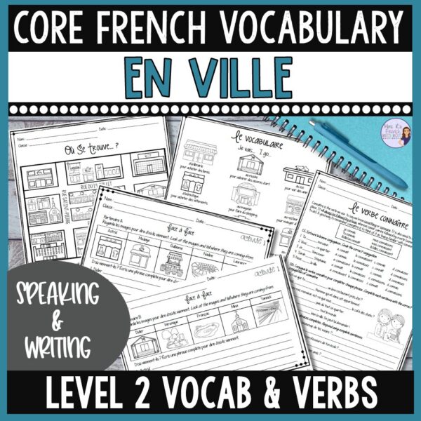 En ville French city worksheets - Mme R's French Resources
