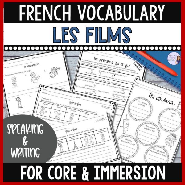 French movie vocabulary worksheets - Mme R's French Resources